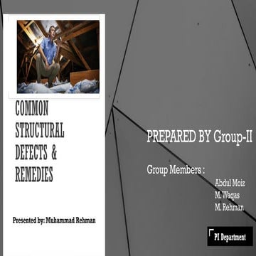 Common Structural Defects in building construction | PPTX