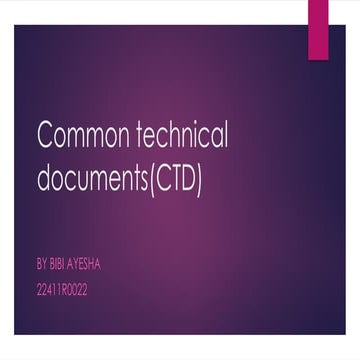 Common Technical Document (CTD) | PPTX