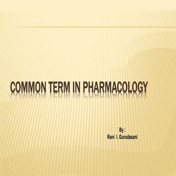 Common term in pharmacology | PPTX