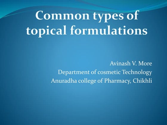 Formulations and vehicles | PPT