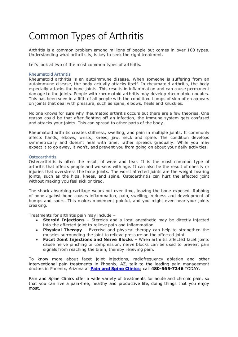 Common Types of Arthritis