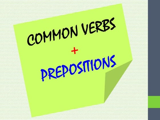 Verbs And Prepositions | PPT