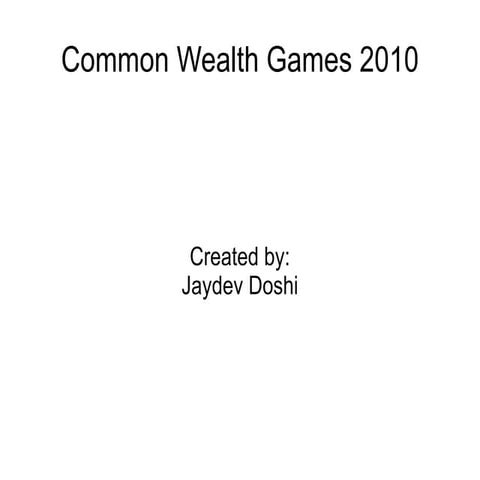 Common wealth games | PPTX