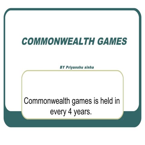 Commonwealth games | PPT