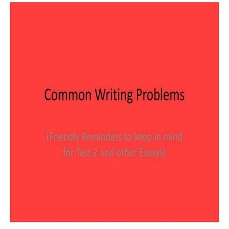 Common Writing Problems | PDF | Freelance Writing | Content Production
