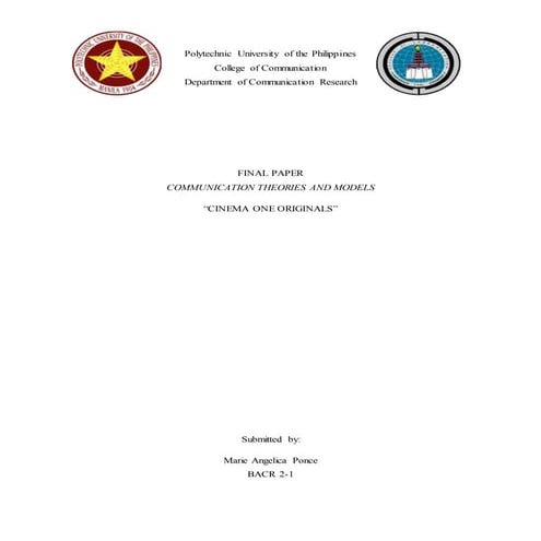 Communication Theories and Models Final Paper | DOCX