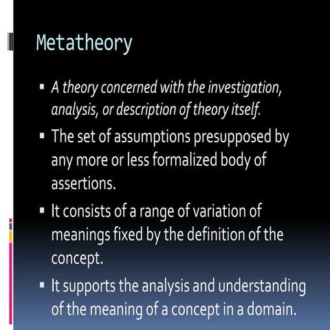 metatheory in communication theory metatheory | PPT