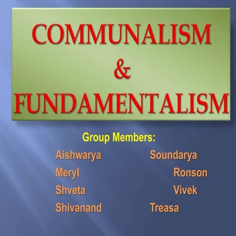 Communalism | PPTX