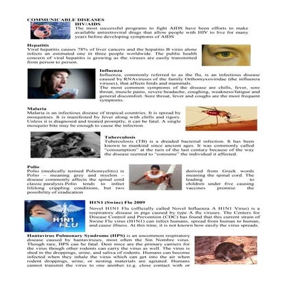 Communicable and non communicable diseases | PDF