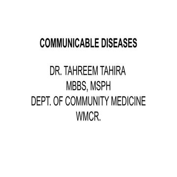 communicable disease and prevention 2nd year | PPTX