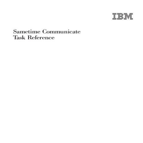 IBM Sametime 9 Chat - Task Reference | PDF | Social Networking | Internet