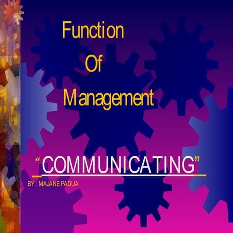 FUNCTION OF COMMUNICATION | PPT