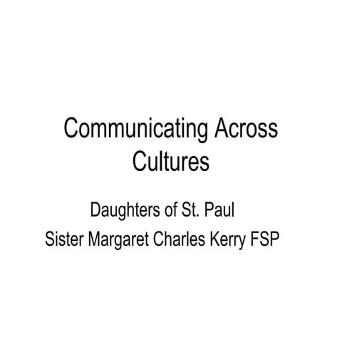 Communicating across cultures | PPT
