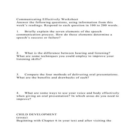 Communicating Effectively Worksheet Answer the following questi.docx