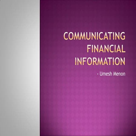 Communicating financial information | PPT