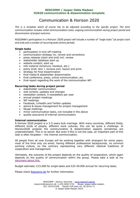 Communicating horizons rescomm | PDF Communicating horizons rescomm | PDF