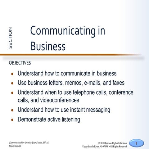 Communicating in business part 1 | PDF