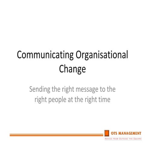 Communicating Organisational Change | PPT
