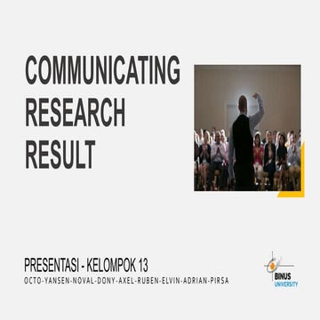 Communicating research results - Presentasi | PPT