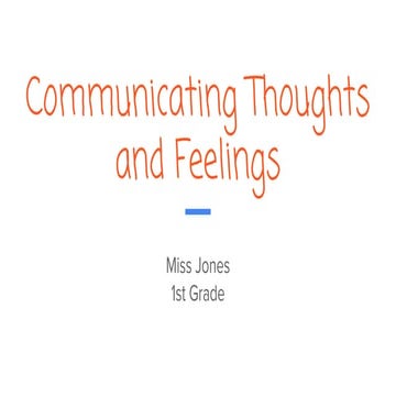 Communicating thoughts and feelings | PDF