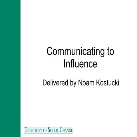 Communicating To Influence | PPT