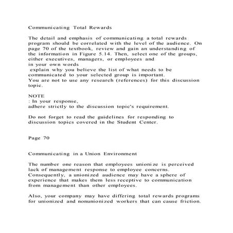 Communicating Total RewardsThe detail and emphasis of communicat | DOCX