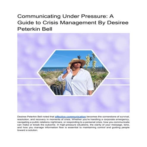 Communicating Under Pressure_ A Guide to Crisis Management By Desiree ...