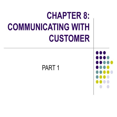 Communicating With Customers Part 1 | PPT