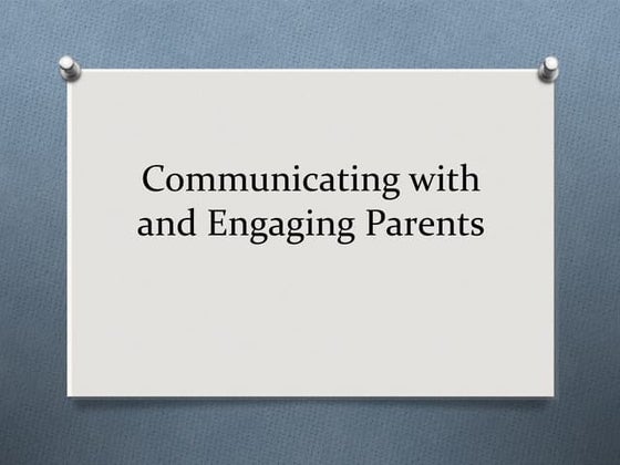 Parents involvement in school | PPTX