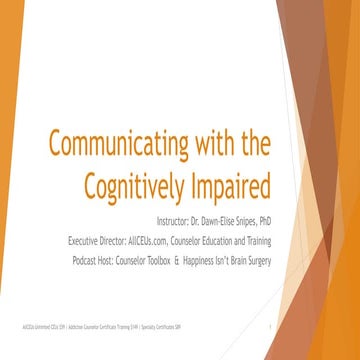 Communicating with the cognitively impaired | PPTX