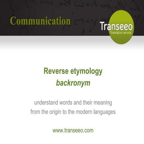 Etymology - Communication | PPT