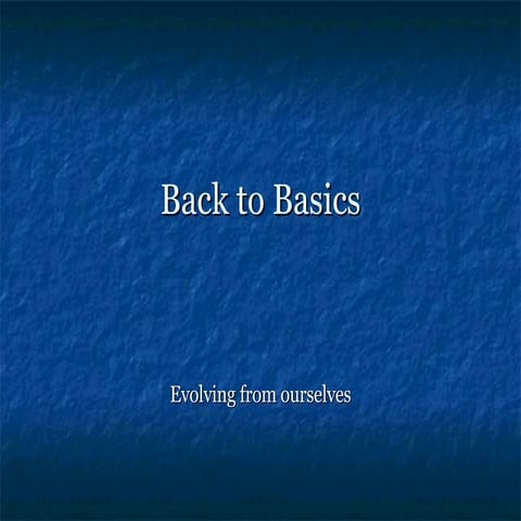 Back to Basics | PPT | Business | Business and Finance