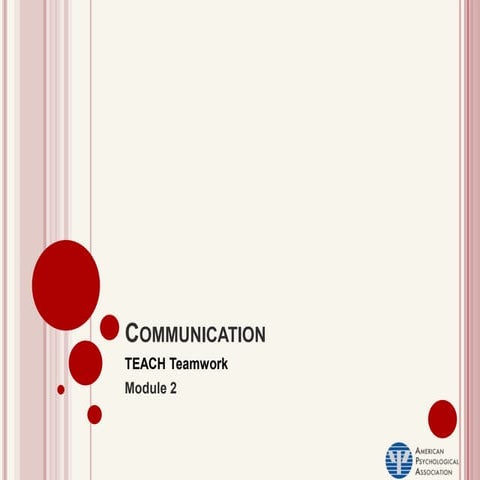 Role of communication in teamwork | PPTX
