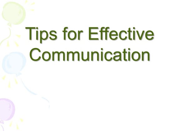 wk 3 basic topic Tips for Communication.ppt