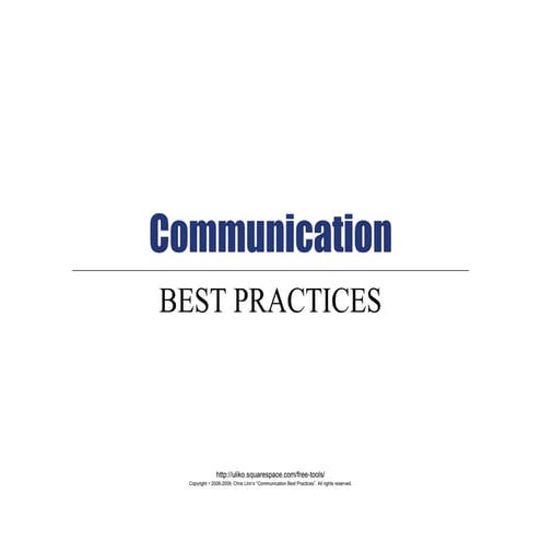 Communication Best Practices | PDF