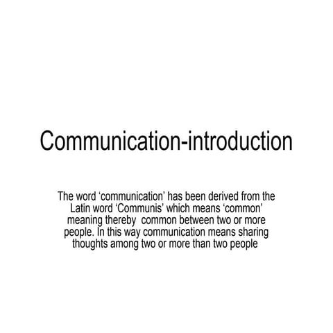 Communication introduction | PPT | Computer Networking | Computing