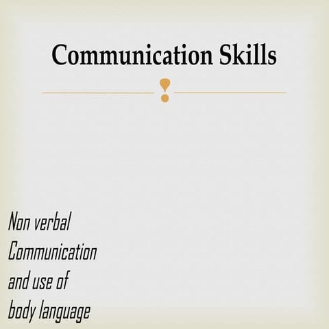 Non verbal communication and body language | PPT
