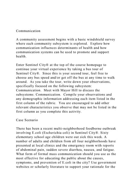 Activity 3CommunicationA community assessment begins wit.docx ...