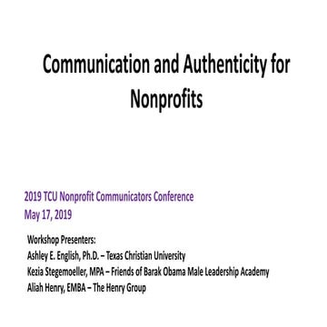 Communication and authenticity | PDF