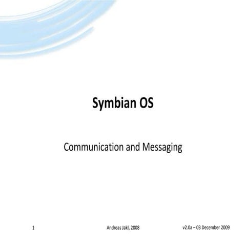 Symbian OS - Communication And Messaging | PPTX | Computer Networking ...