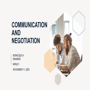 Lecture : COMMUNICATION and NEGOTIATION | PPT