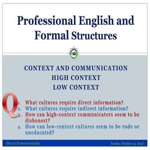 Professional English and Formal Structures | PDF