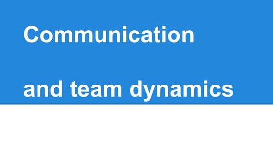 Team Dynamics | PPT