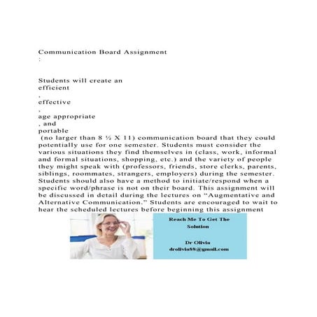 Communication Board AssignmentStudents will create an .docx