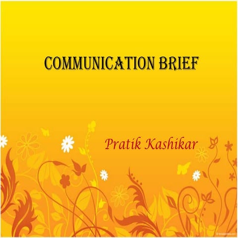 Communication brief | PPTX | Television | Entertainment
