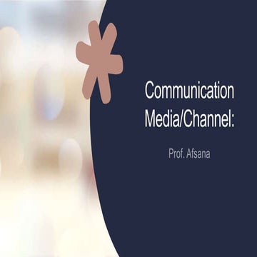 Communication Media/Channel - Meaning, Roles and Types | PPTX