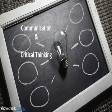 Discussion Topic: Communication and Critical Thinking | PPTX