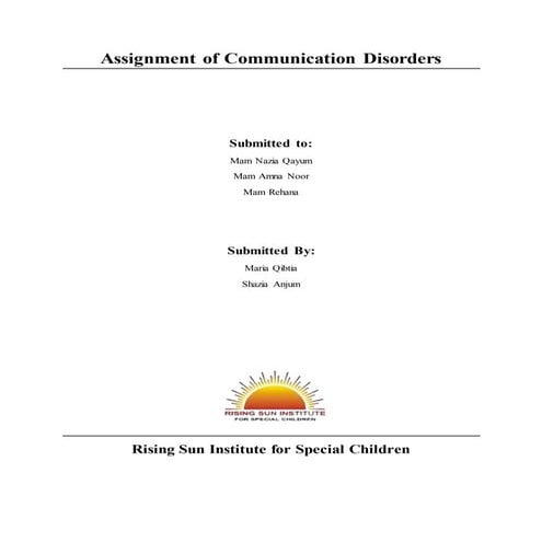 Communication disorders | DOCX