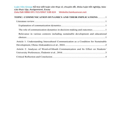 COMMUNICATION DYNAMICS AND THEIR IMPLICATIONS | DOCX