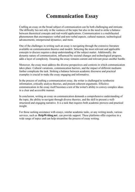 Effective Communication Essay | PDF